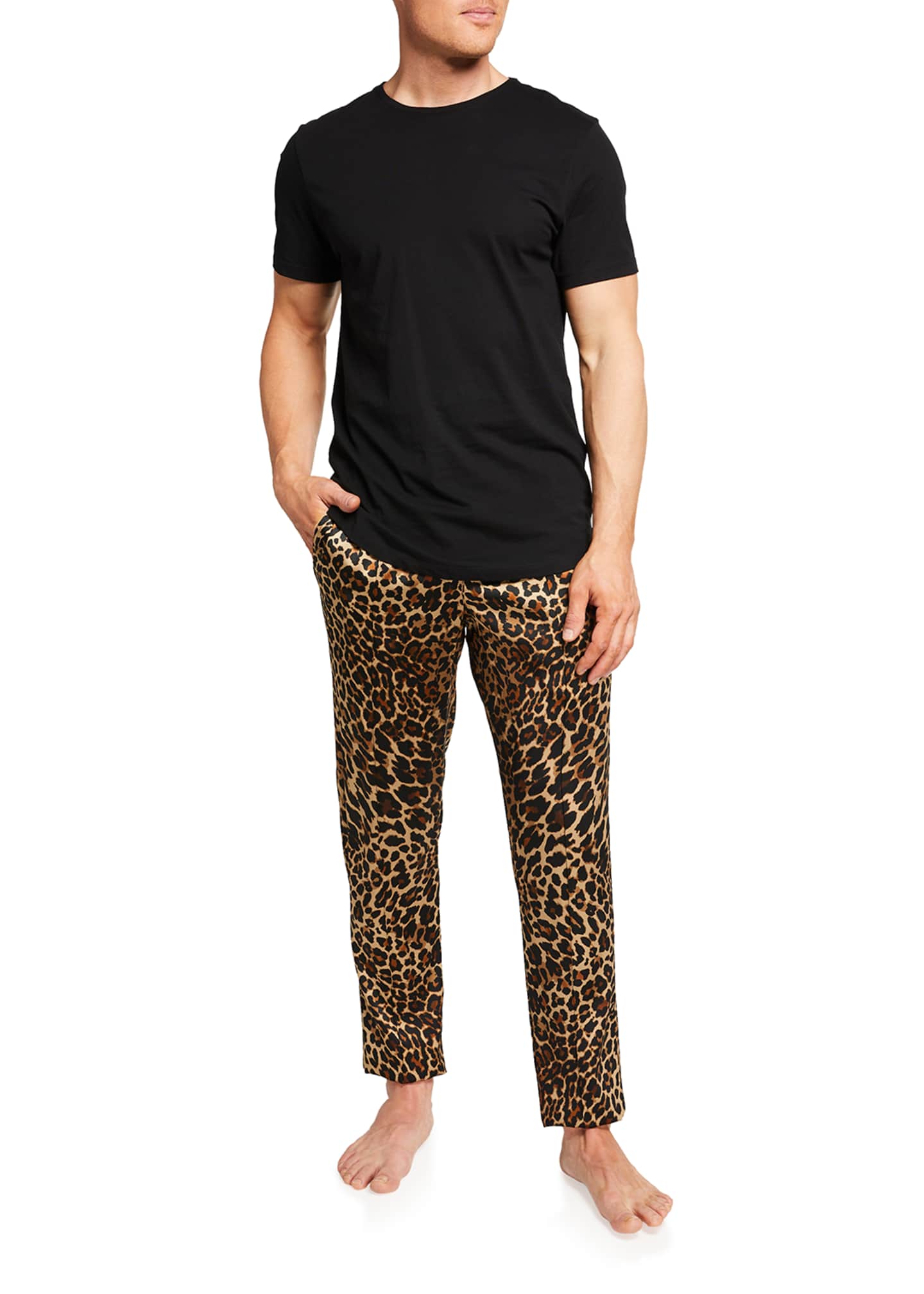 Tom Ford Mens Reflected Leopard Print Silk Pajama Pants Bergdorf Goodman
