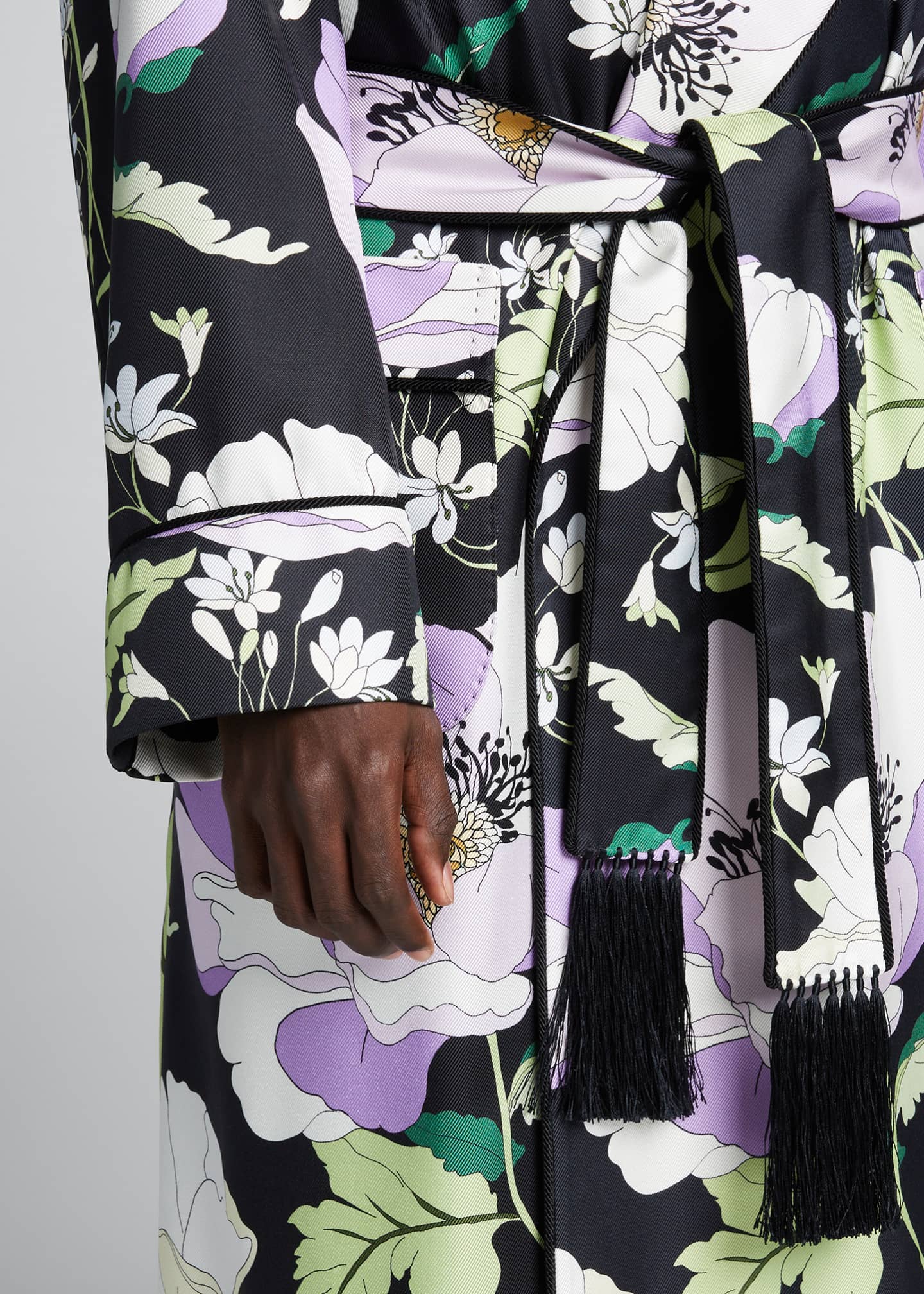 TOM FORD Men's Silk Grand Poppy Floral-Print Robe - Bergdorf Goodman