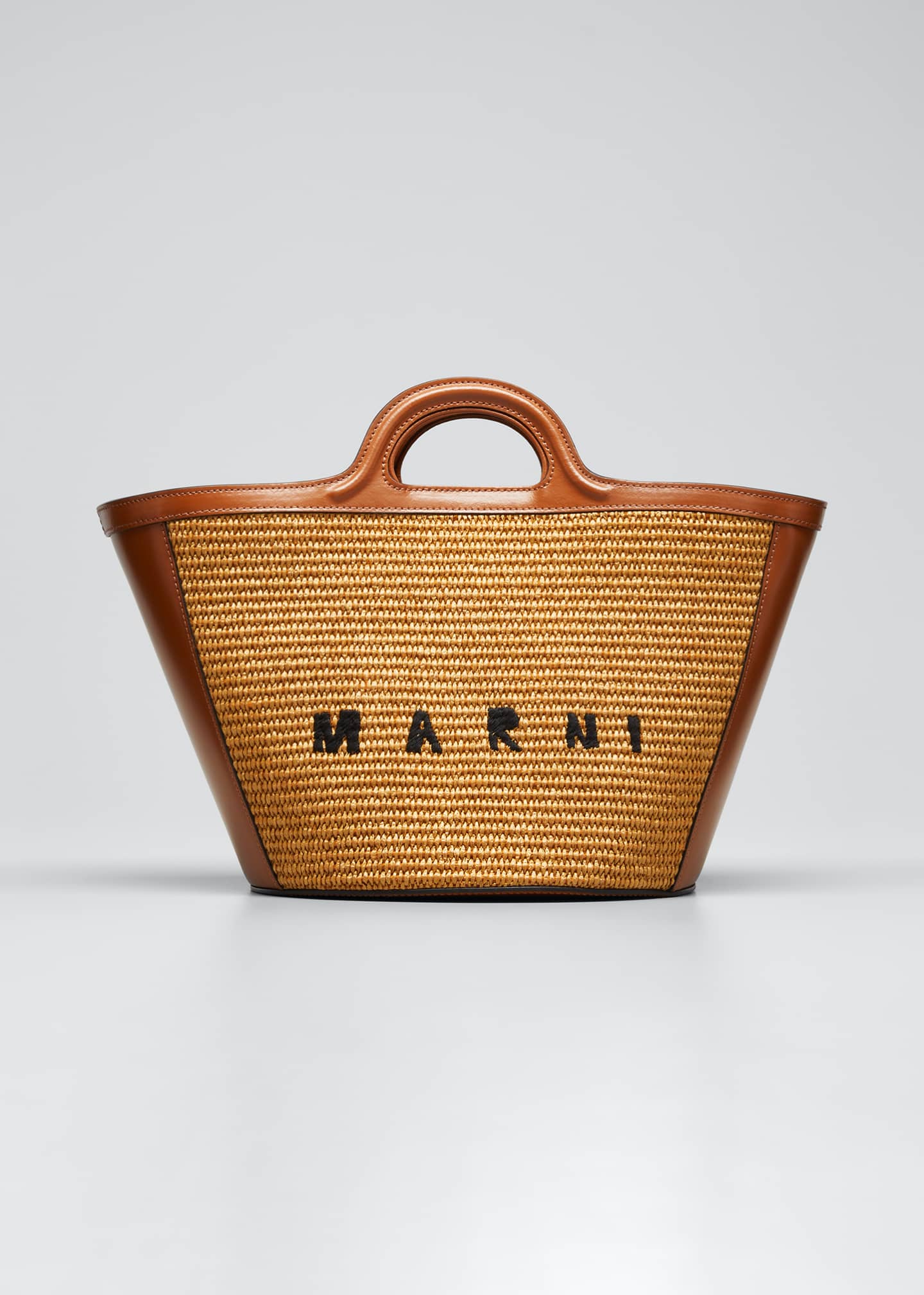 Marni Tropicalia Straw & Leather Summer Tote Bag - Bergdorf Goodman