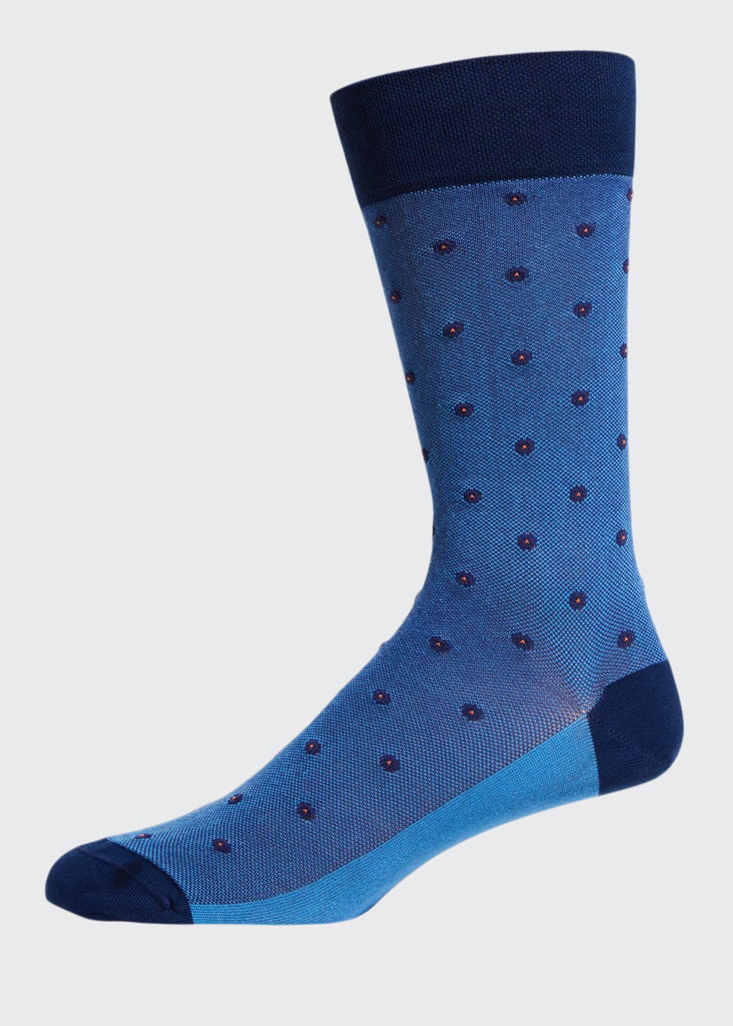 Marcoliani Men's Dotted Cotton-Blend Socks - Bergdorf Goodman