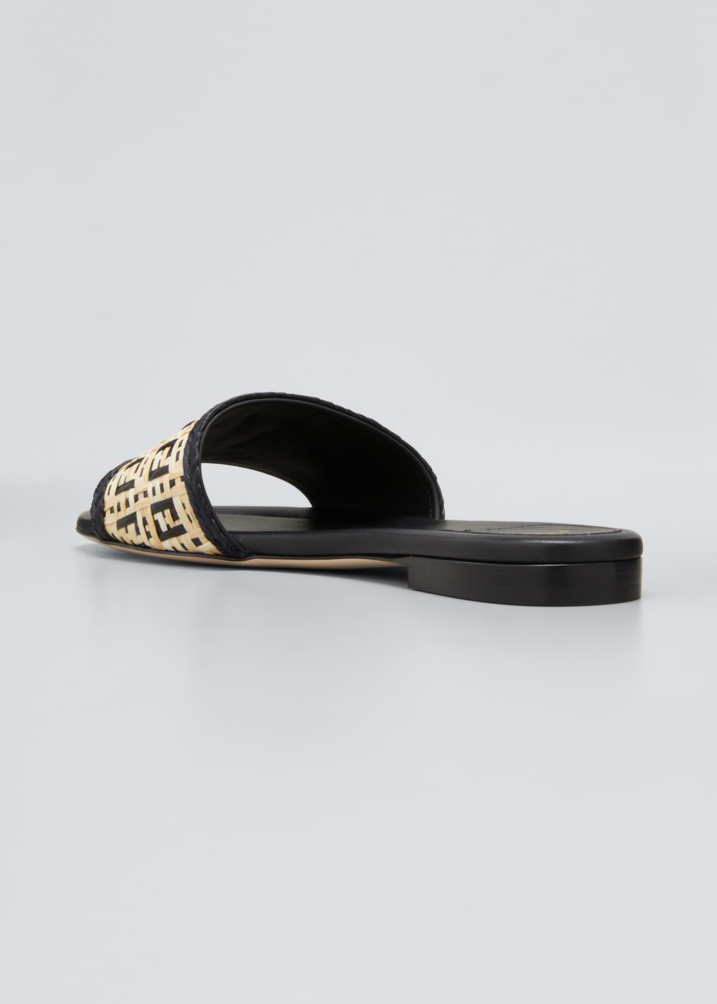 Fendi FF Monogram Raffia Flat Sandals - Bergdorf Goodman