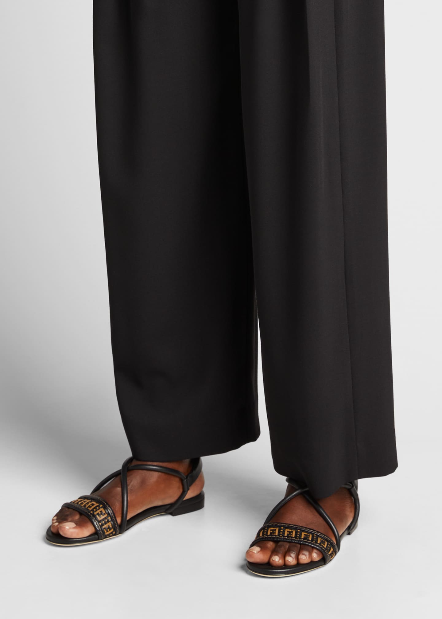 Fendi FF Woven Crisscross Flat Sandals - Bergdorf Goodman