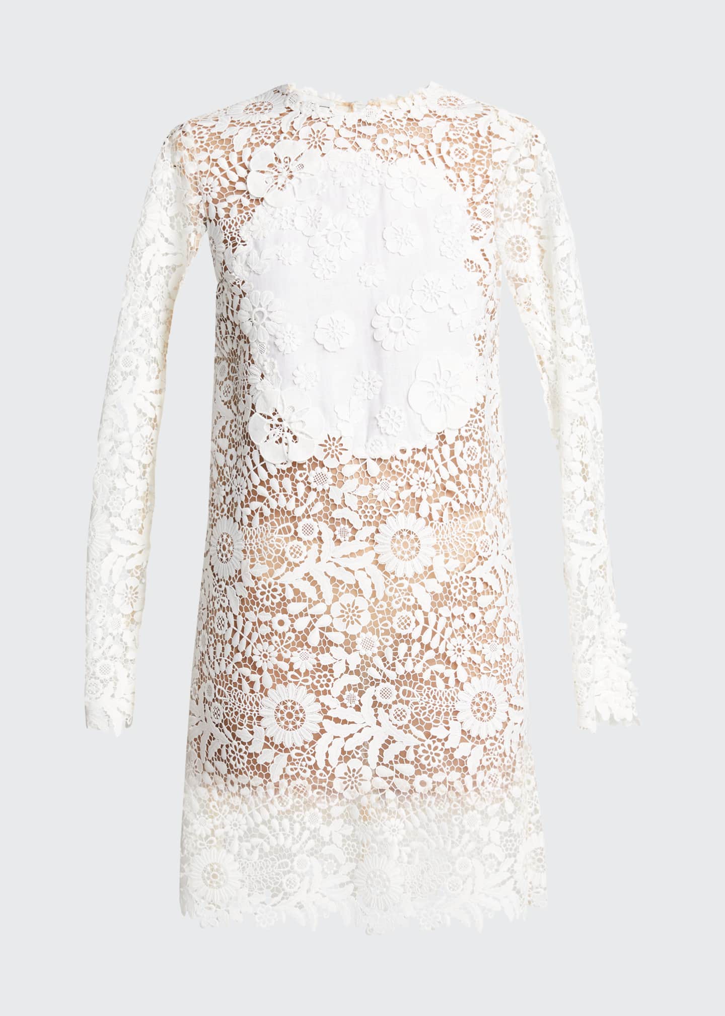 Oscar de la Renta Floral Guipure Lace Mini Dress - Bergdorf Goodman Oscar de la Renta Floral Guipure Lace Mini Dress - Bergdorf Goodman
