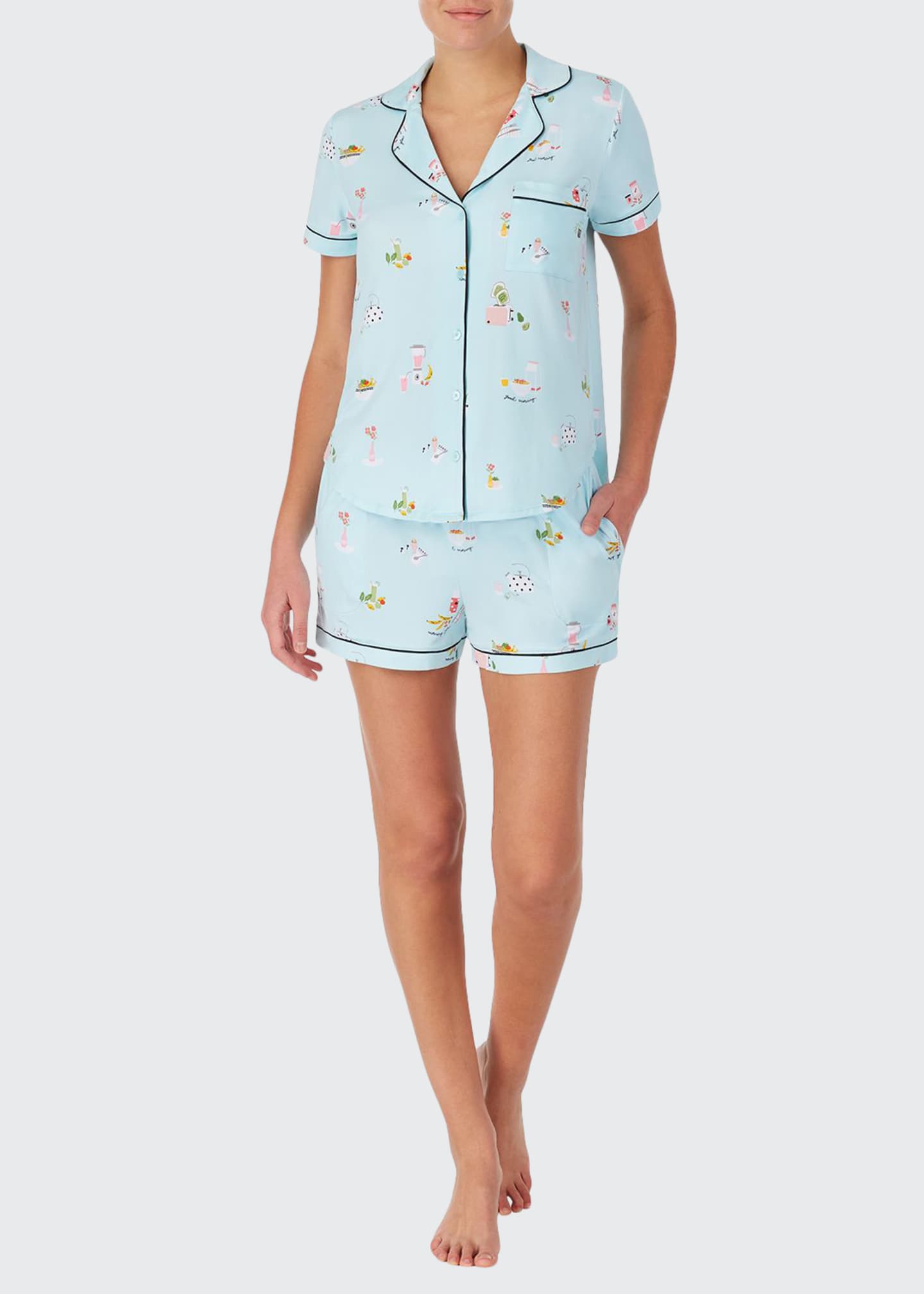 kate spade new york printed jersey short pajama set - Bergdorf Goodman