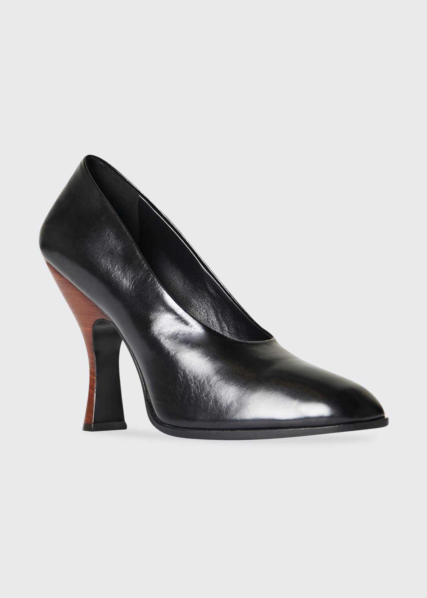 THE ROW Jade Calfskin Contrast-Heel Pumps - Bergdorf Goodman