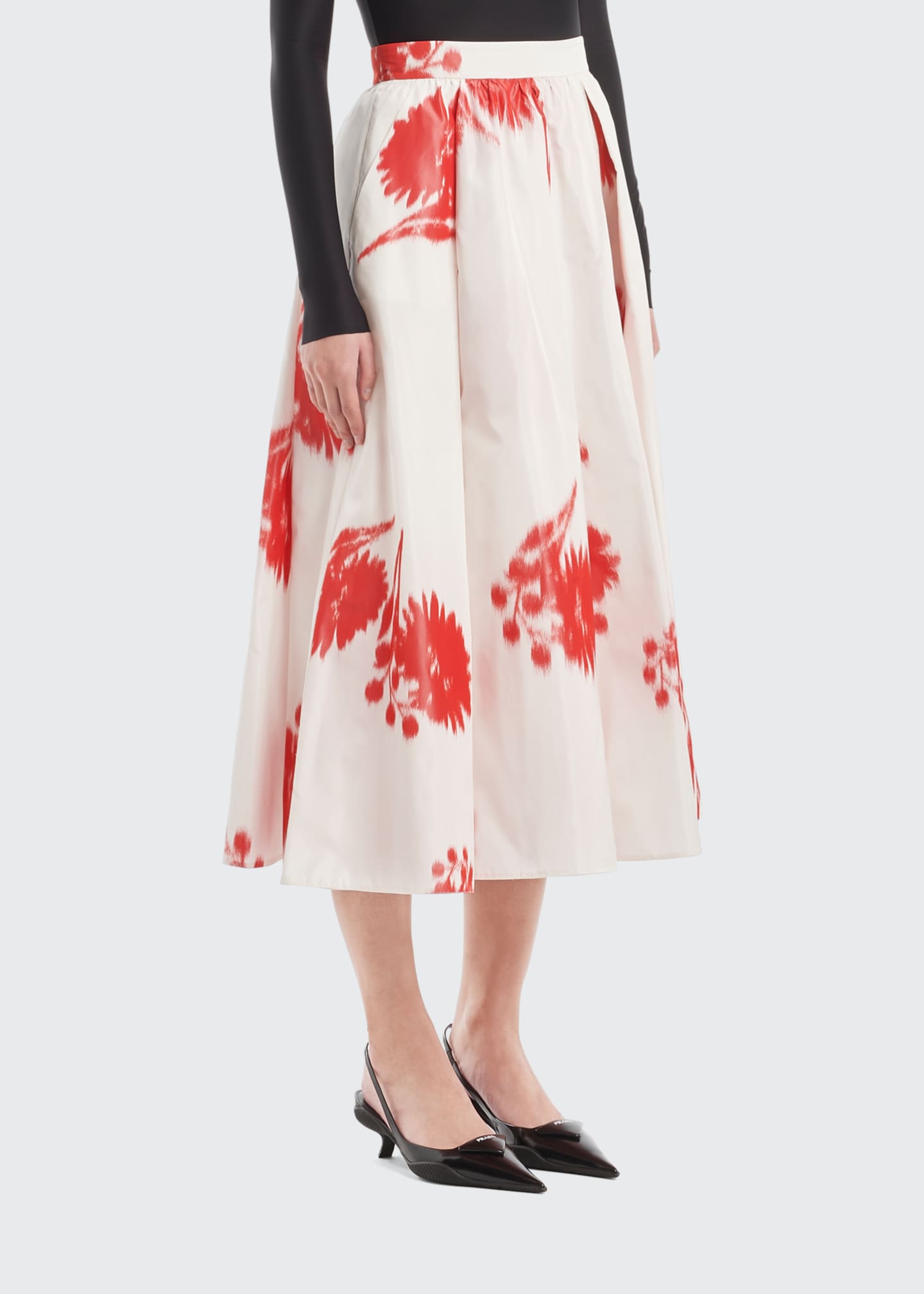 Prada Silk Taffeta Printed Midi Skirt - Bergdorf Goodman