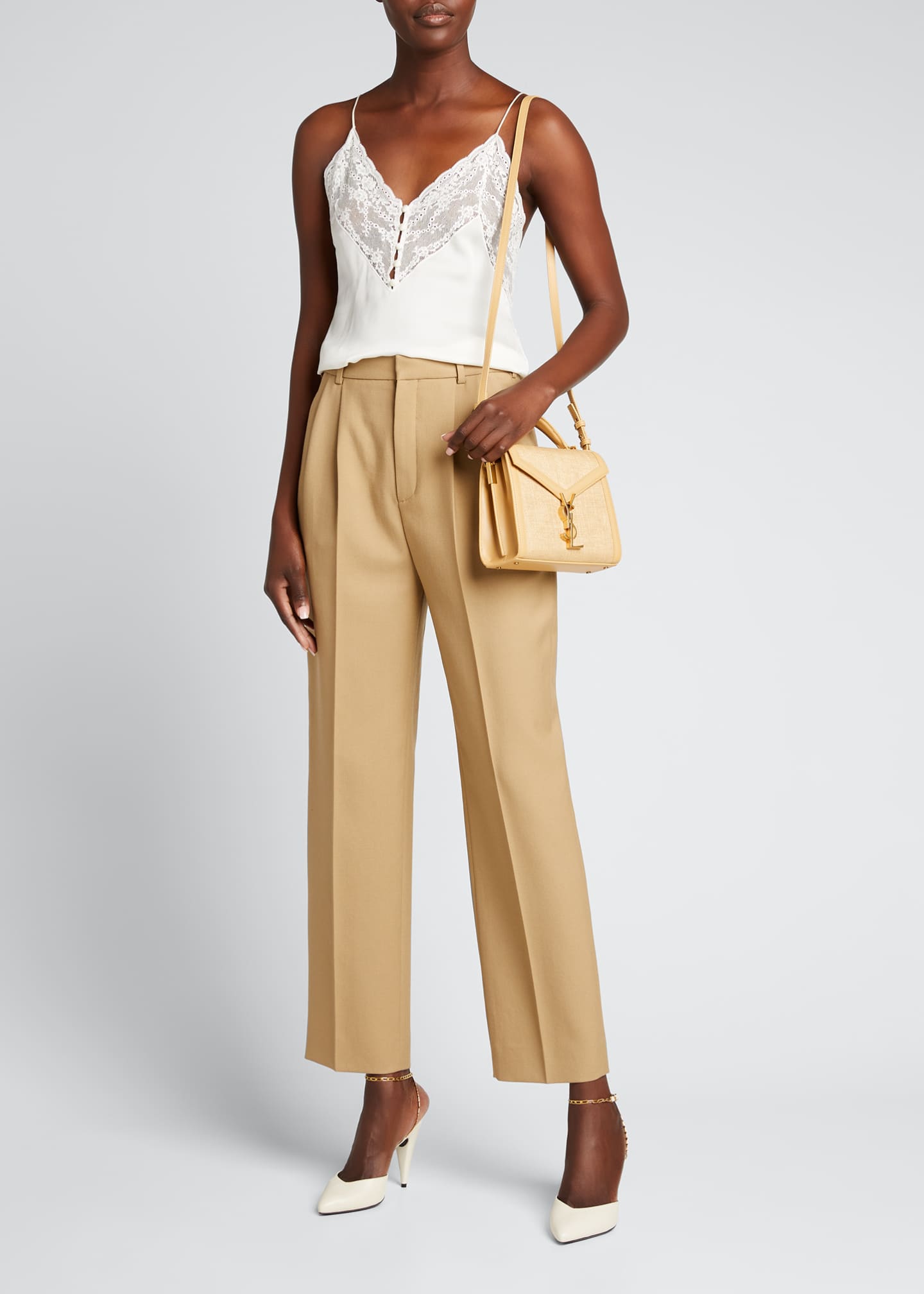 Saint Laurent Cassandra YSL Mini Raffia Top Handle Bag - Bergdorf Goodman Saint Laurent Cassandra YSL Mini Raffia Top Handle Bag - Bergdorf Goodman