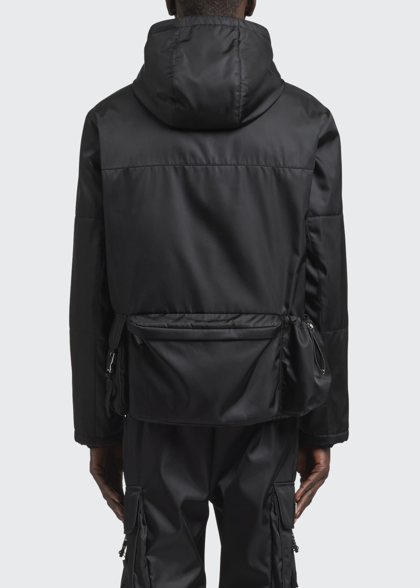 Prada Men's Re-Nylon Hooded Cargo Jacket - Bergdorf Goodman