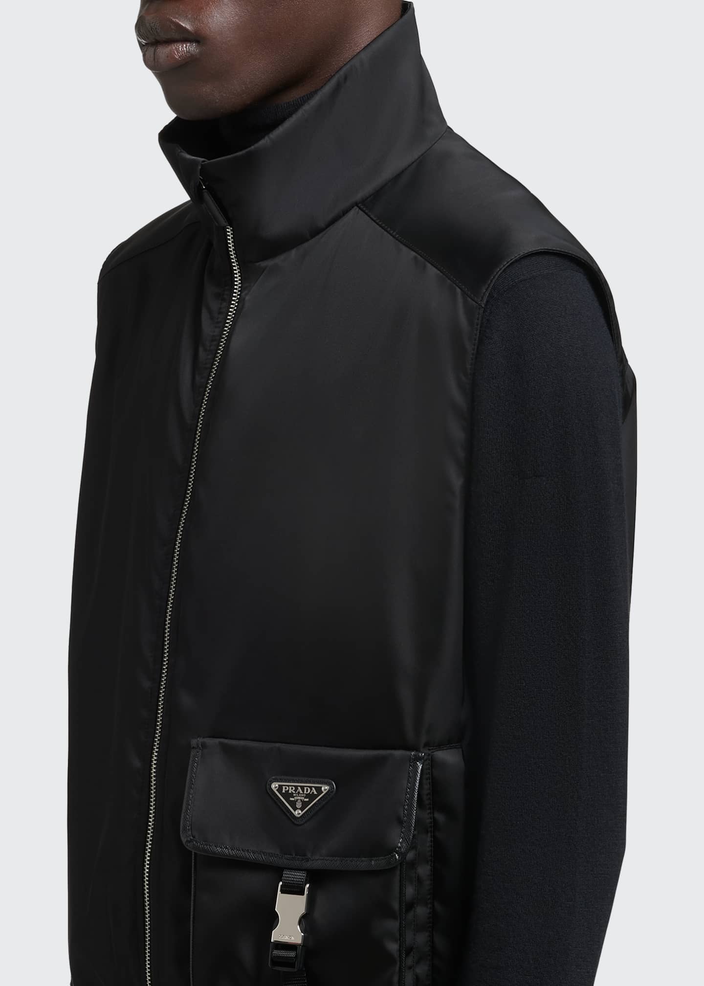 Prada Men's Re-Nylon Cargo Vest - Bergdorf Goodman