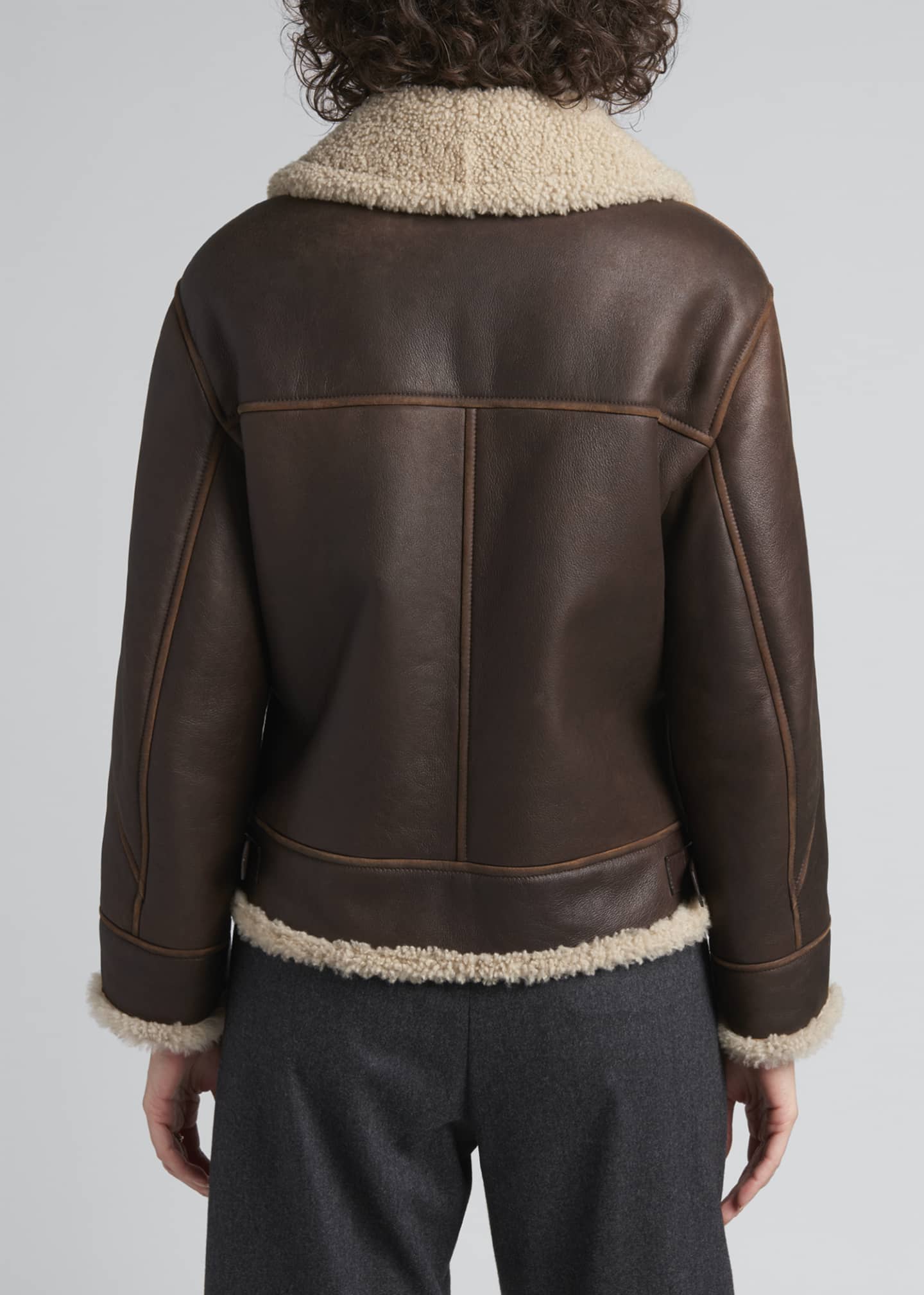 Giorgio Armani Leather Shearling-Lined Motorcycle Jacket - Bergdorf Goodman