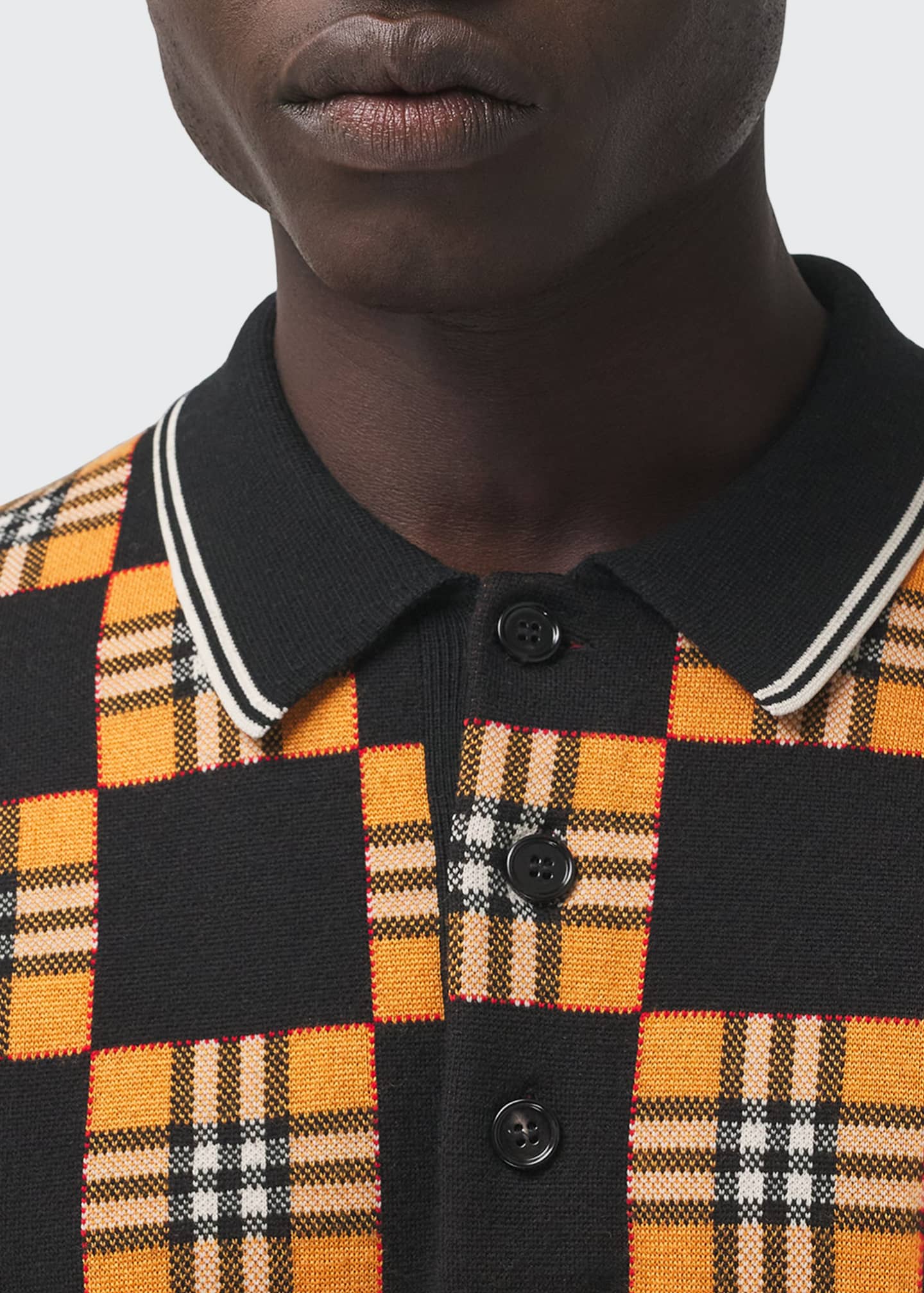 Burberry Men's Checkerboard Polo Shirt - Bergdorf Goodman