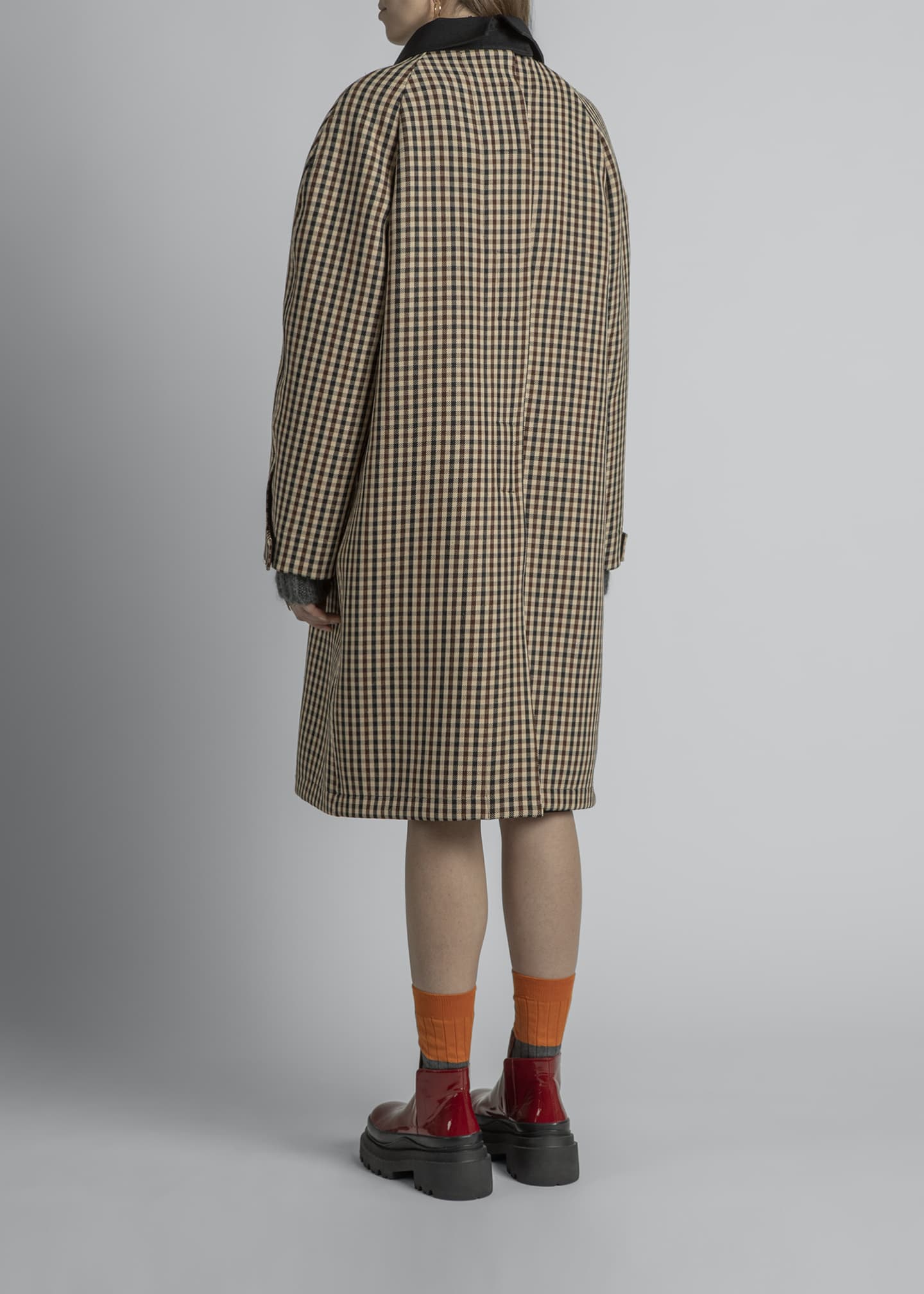 Plan C Check Long Coat - Bergdorf Goodman