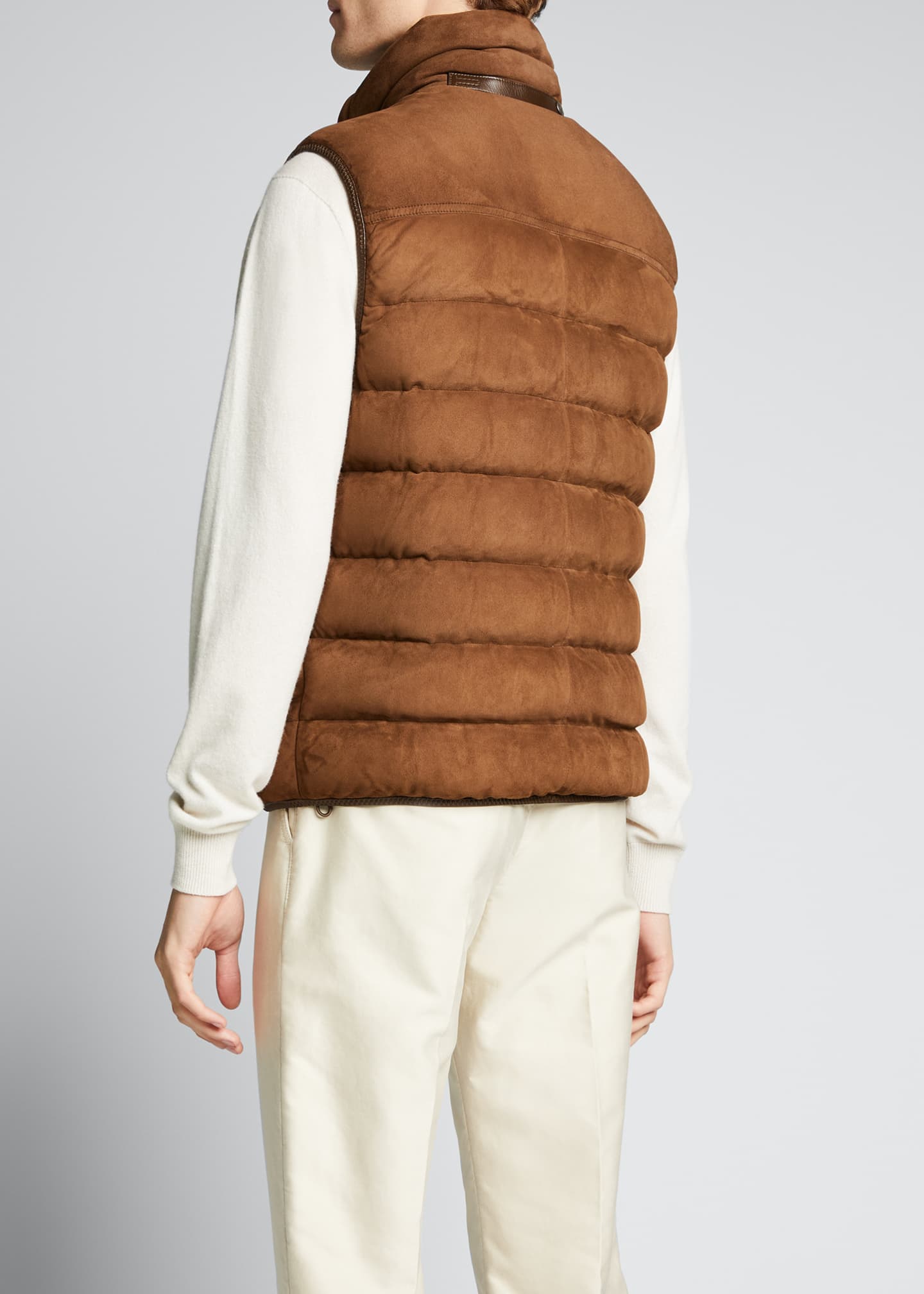 TOM FORD Men's Suede Down Puffer Vest - Bergdorf Goodman