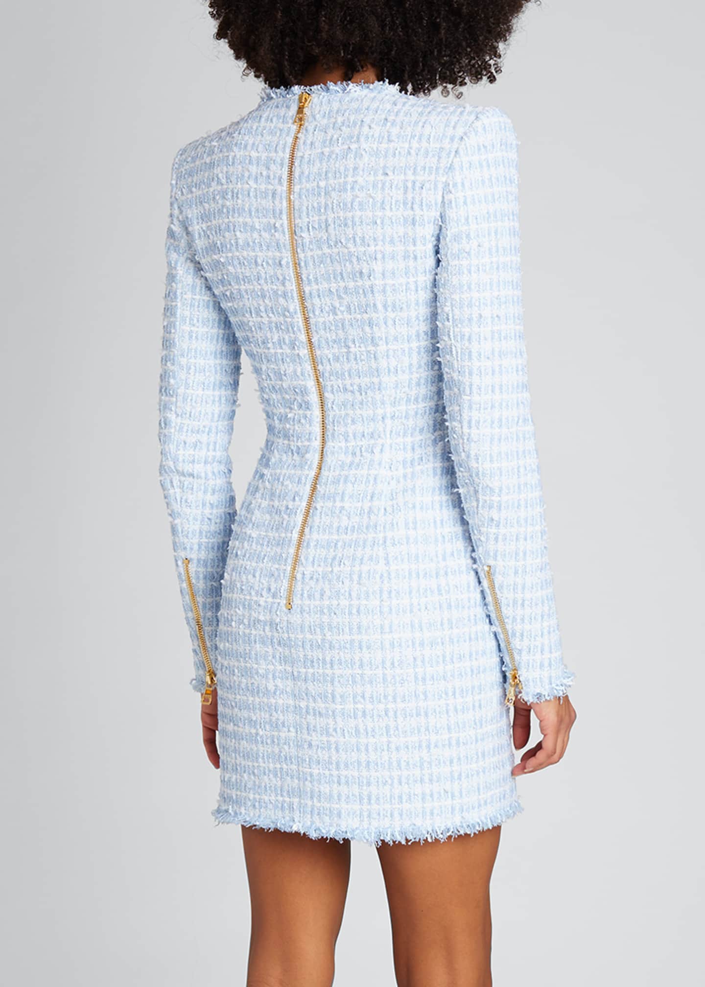 Balmain 3-Button Detail Tweed Mini Dress - Bergdorf Goodman