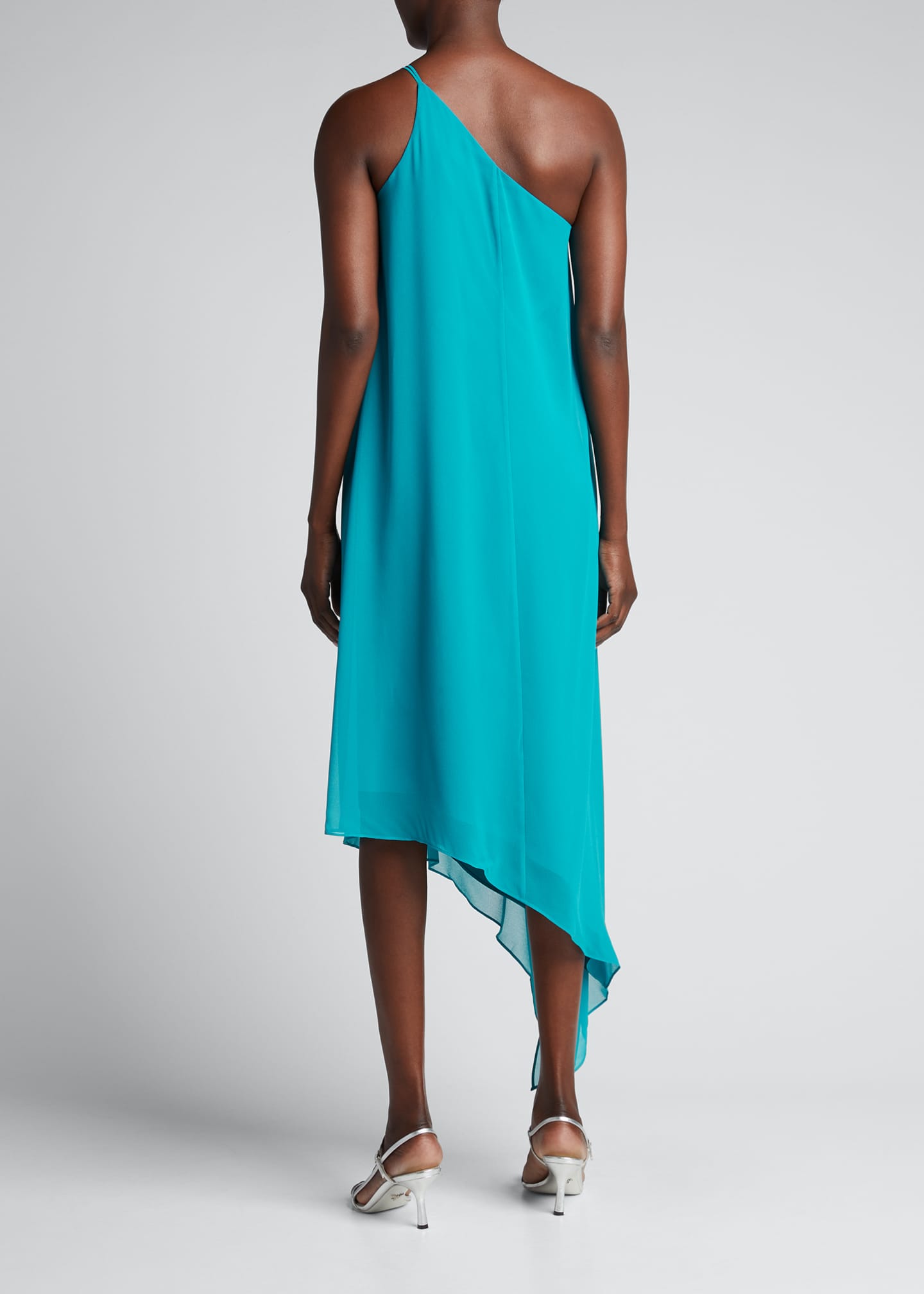 Halston Blair One-Shoulder Chiffon Cocktail Dress - Bergdorf Goodman