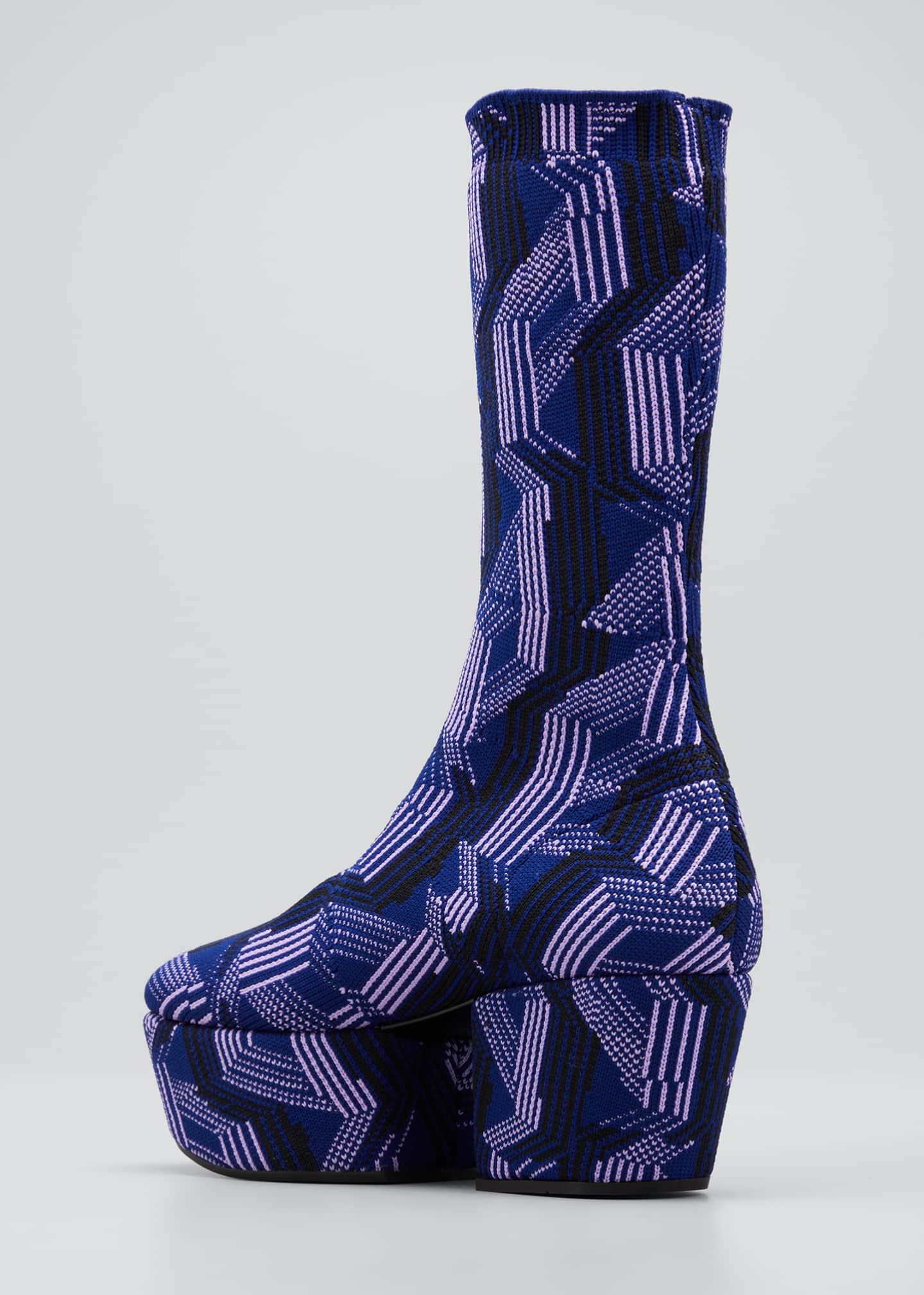 Prada Argyle Knit Stretch Platform Booties - Bergdorf Goodman