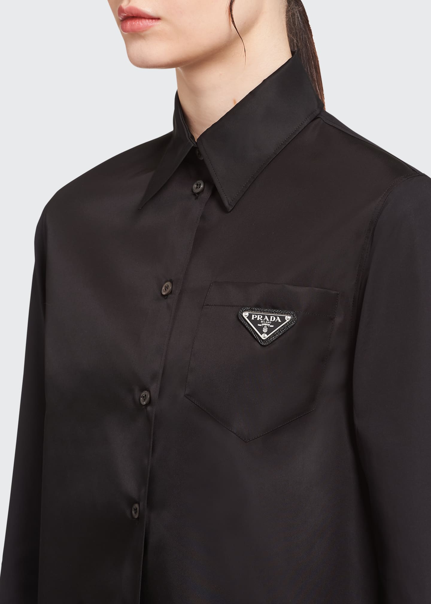 Prada Popeline Re-Nylon Button-Up Shirt - Bergdorf Goodman