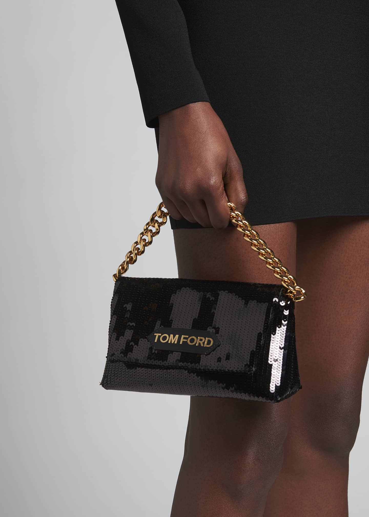 TOM FORD Label Mini Sequin Chain Shoulder Bag - Bergdorf Goodman