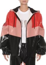 MSGM Faux-Leather Colorblock Zip-Front Jacket and Matching Items ...
