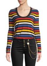 Veronica Beard Falk Striped Scoop-Neck Long-Sleeve Tee and Matching ...