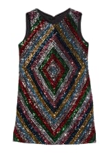 Milly Minis Girl's Rainbow Stripe Sequin Mitered Dress, Size 4-6 and ...
